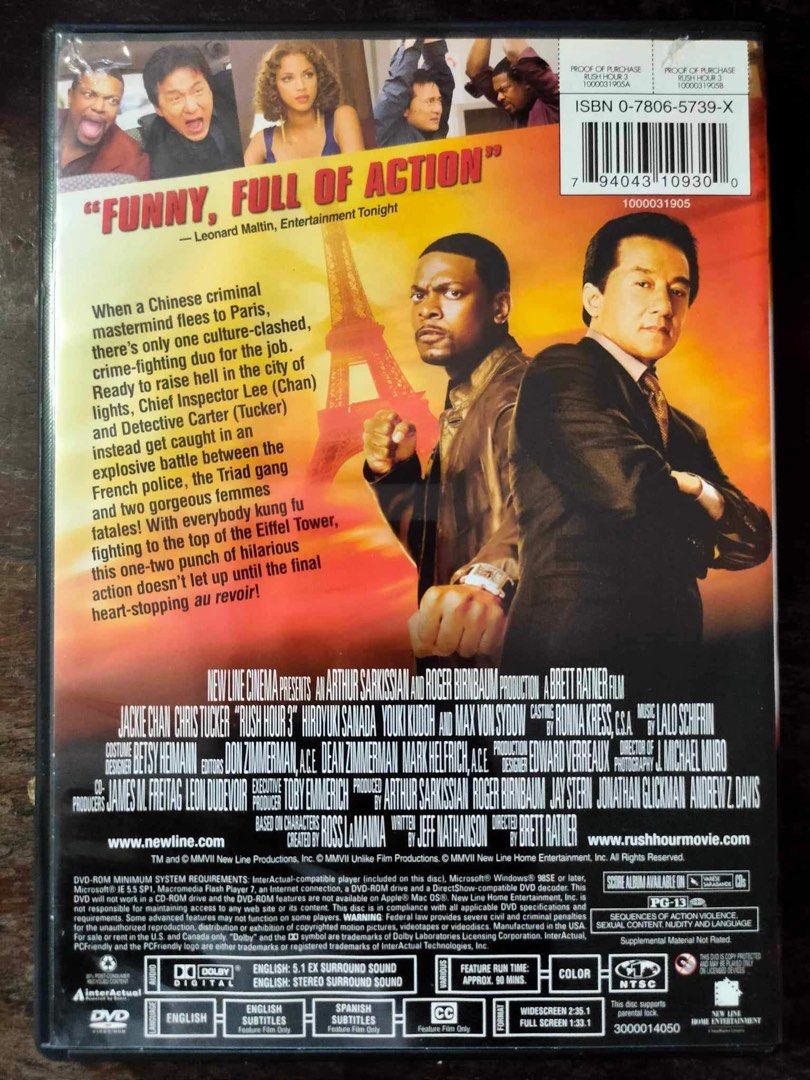 RUSH HOUR 3 DVD, Hobbies & Toys, Music & Media, CDs & DVDs on Carousell