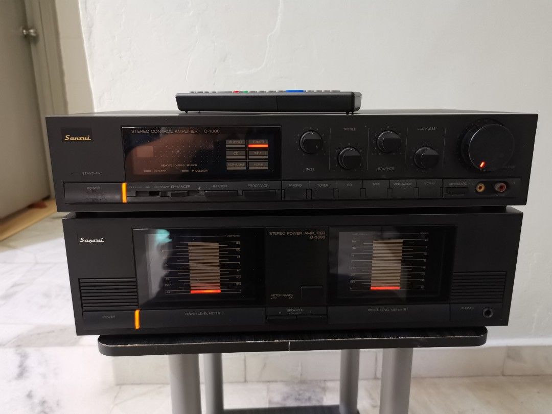 Sansui C-1000 Pre remote and B-3000 Stereo 120Watts per channel Power ...