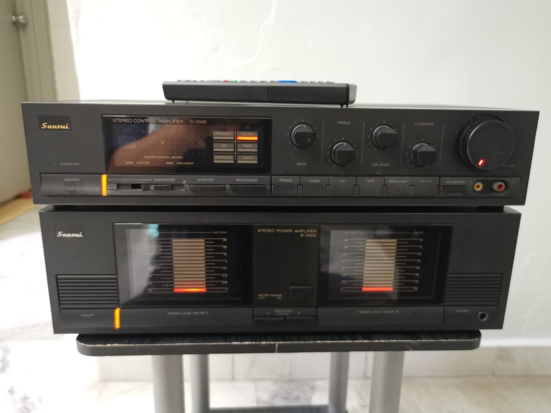 Sansui C-1000 Pre remote and B-3000 Stereo 120Watts per channel Power ...
