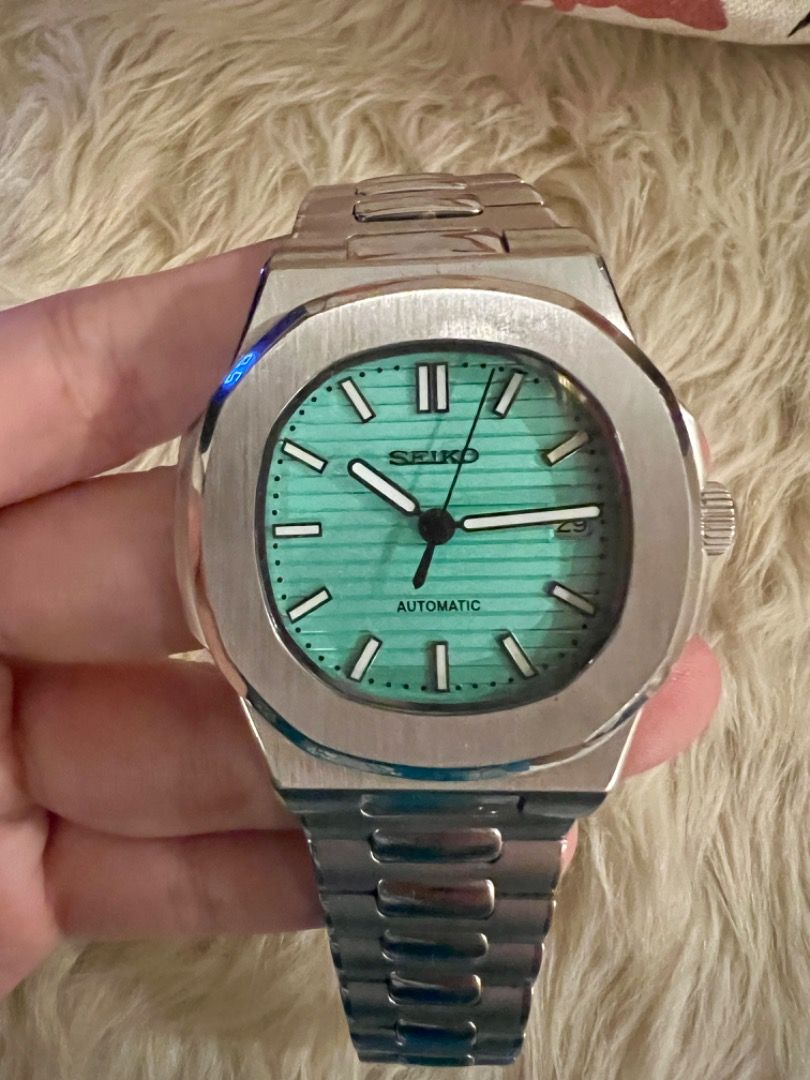 Seiko Mod Nautilus Tiffany Blue, Luxury, Watches on Carousell