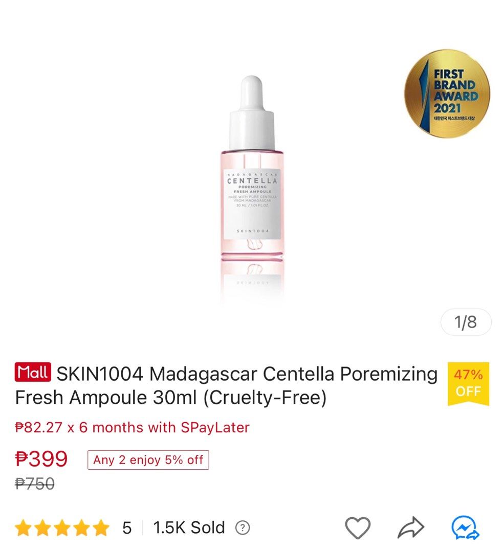 SKIN1004 POREMIZING AMPOULE, Beauty & Personal Care, Face, Face Care on ...