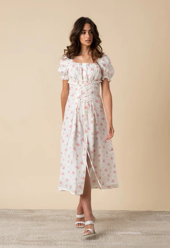 Sleeper Marquise Linen Dress in Roses, Women's Fashion, Dresses & Sets ...