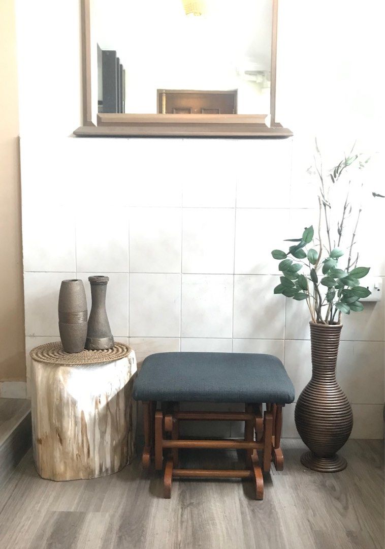 Solid wood rocking stool, Furniture & Home Living, Furniture, Chairs on ...