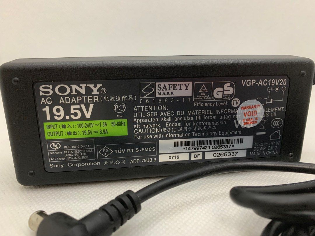 Sony AC Adapter 19.5V, Computers & Tech, Laptops & Notebooks on Carousell