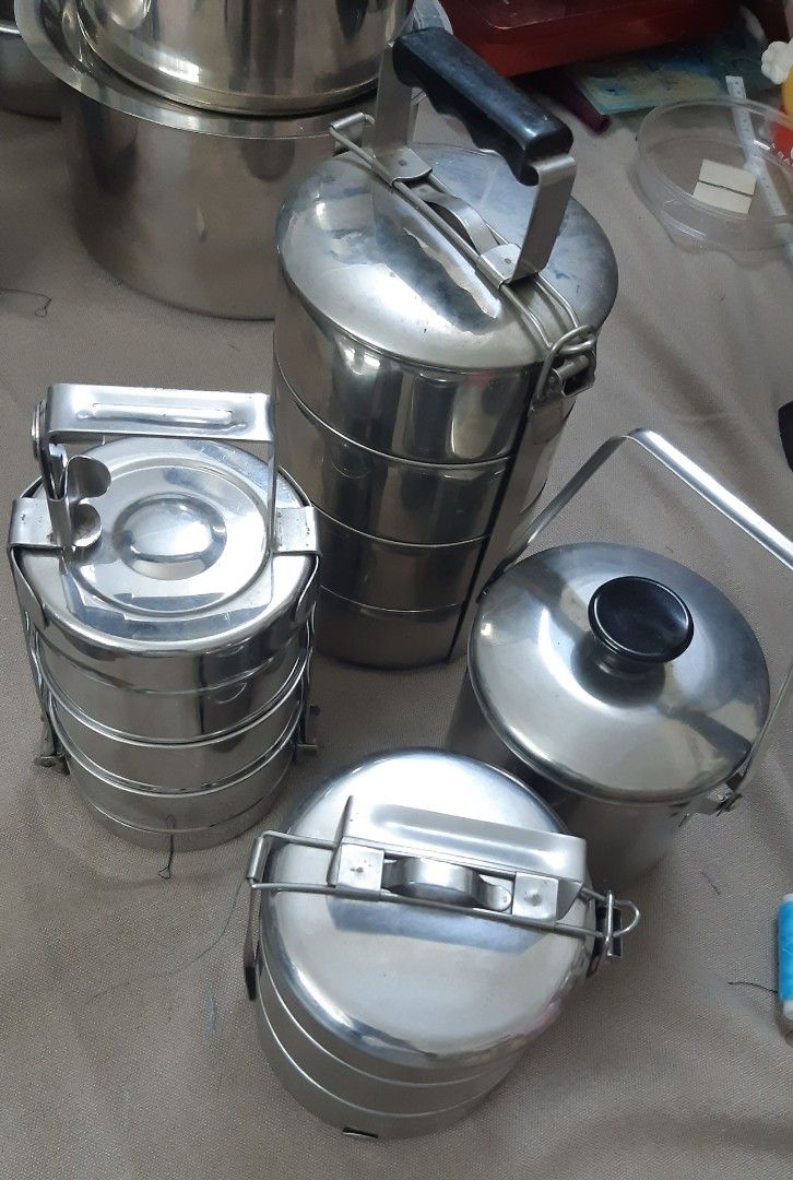 Stainless Steel India Lunch Containers Tiffin, Furniture & Home Living ...