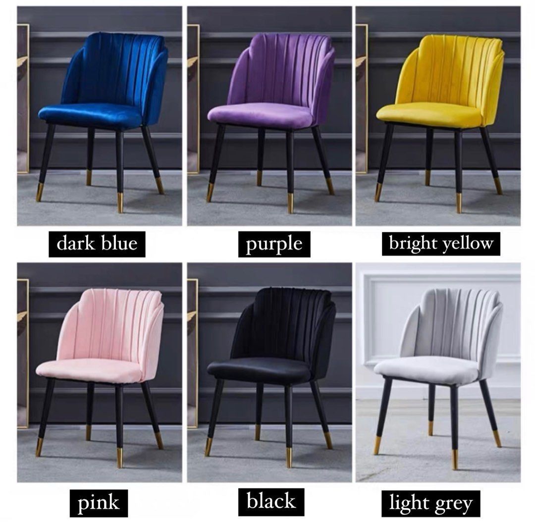 TIDE Modern Velvet Dining Chair, Furniture & Home Living, Furniture ...