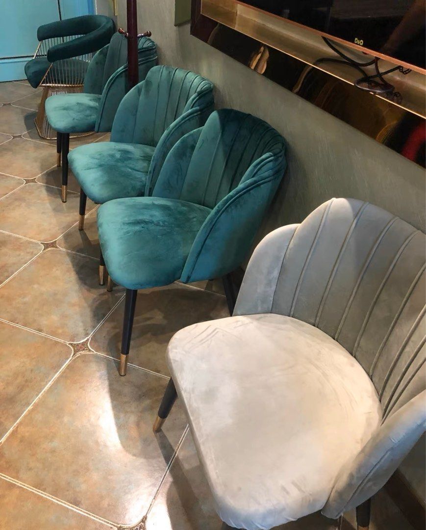 TIDE Modern Velvet Dining Chair, Furniture & Home Living, Furniture ...