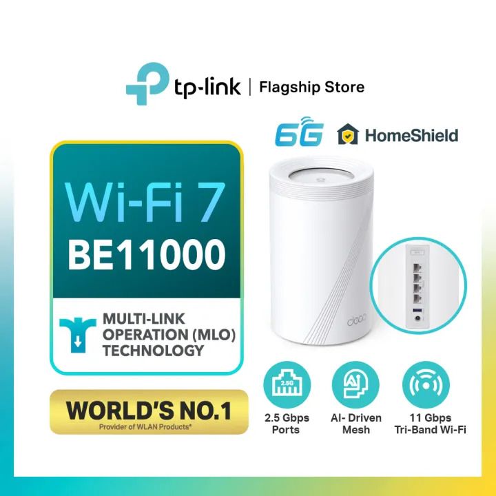 TP-Link BE11000 WiFi 7 Tri-Band Whole Home AI-Driven Mesh Wifi Router ...