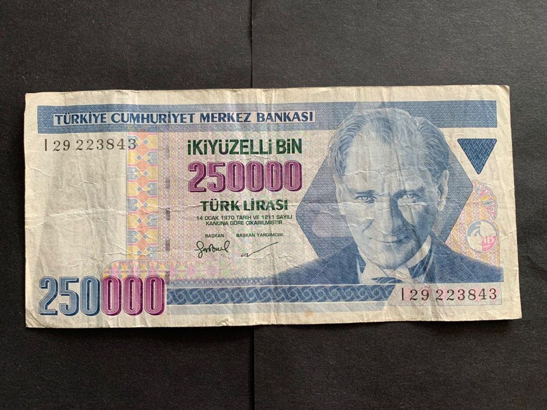 Turkey 250000 Lira 1998 Banknote, Hobbies & Toys, Collectibles ...
