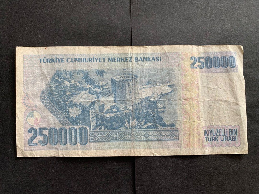 Turkey 250000 Lira 1998 Banknote, Hobbies & Toys, Collectibles ...