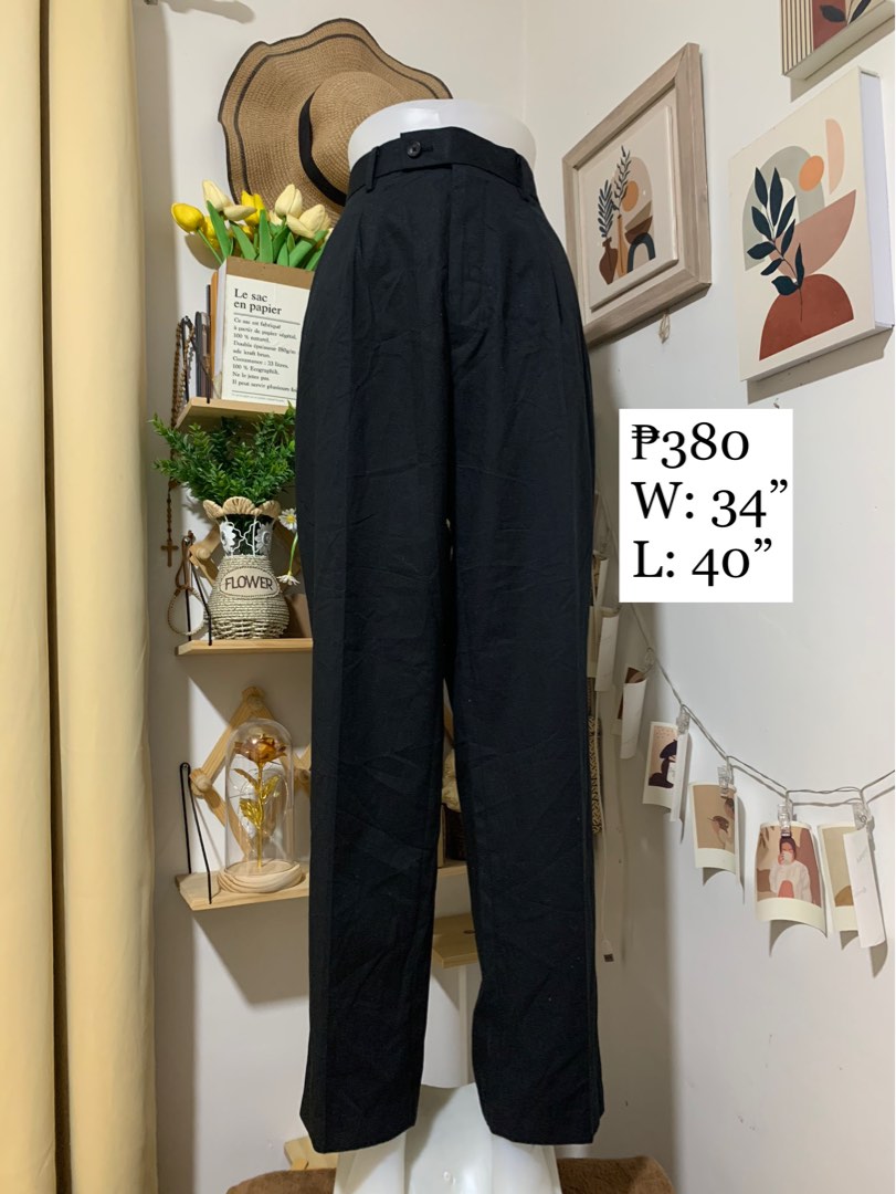 UNIQLO Double Tuck Straight Wide Chino Slacks, Men's Fashion, Bottoms ...