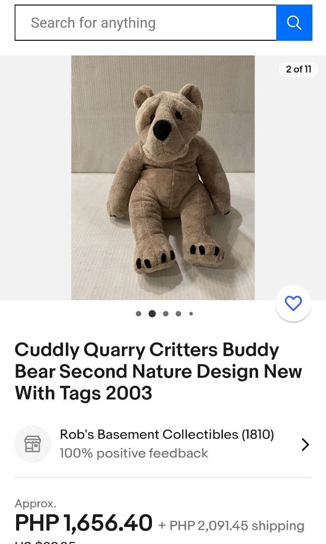 VERY ADORABLE CUDDLY QUARRY CRITTERS BUDDY BEAR COMFORT PLUSH TOY ...