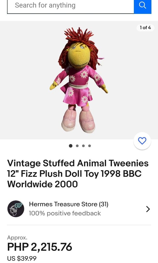 VINTAGE 1998 FIZZ TWEENIES PLUSH DOLL, Hobbies & Toys, Toys & Games on ...