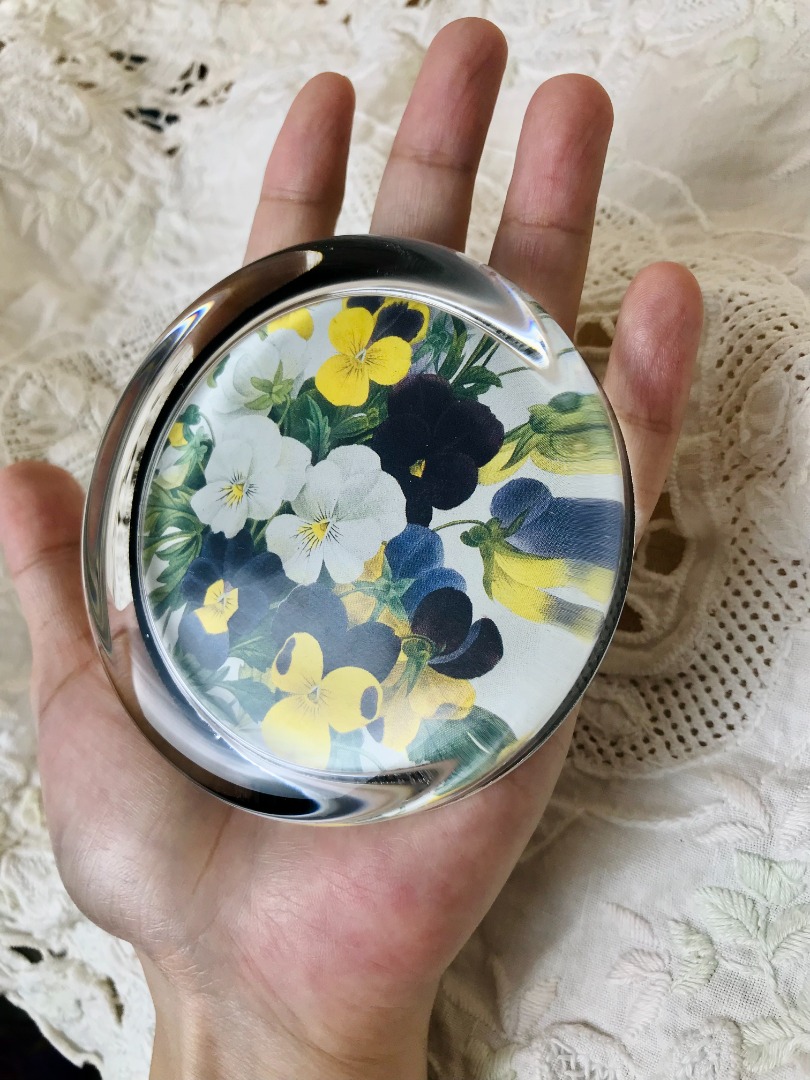 Vintage Genuine Daphne Pain Heavy Glass Paperweight "Nasturtium ...