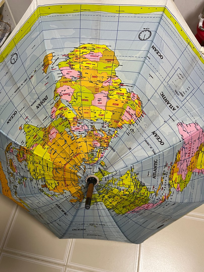 Vintage World Map umbrella, Hobbies & Toys, Memorabilia & Collectibles ...