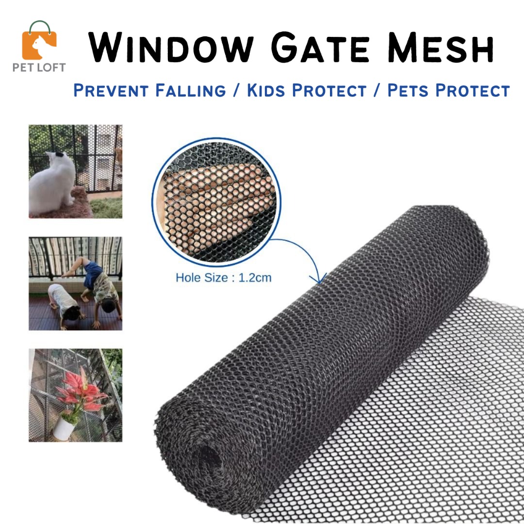 Window Gat Mesh (Black) /Multi-purpose Cat Mesh Black / Plastic Net ...