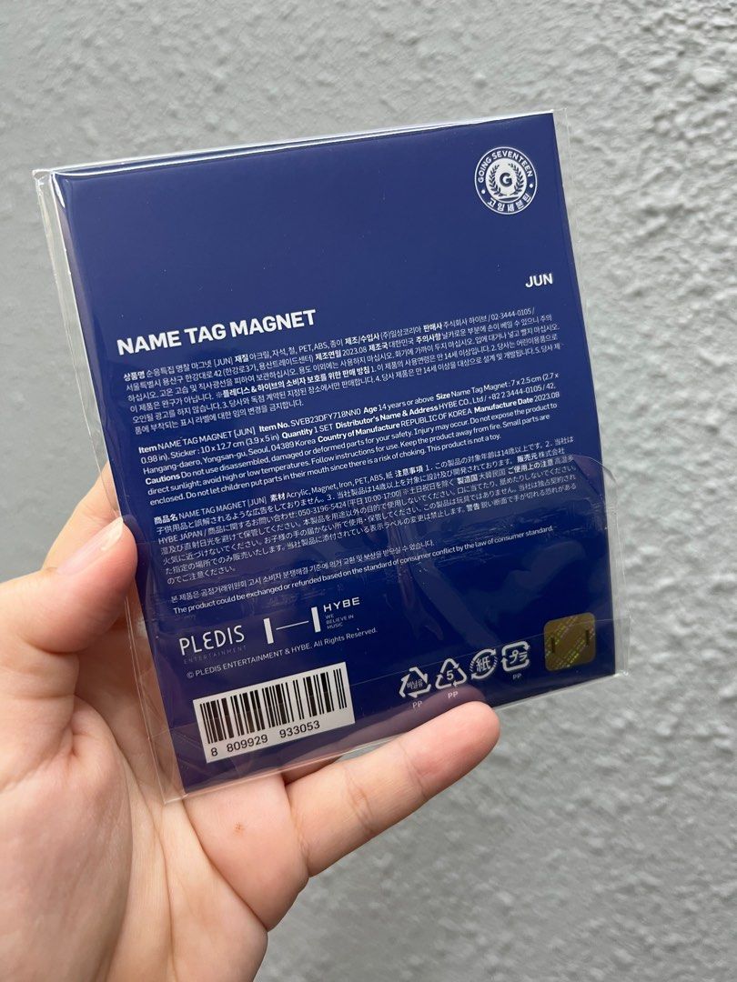 wts JUN name tag & sticker set (going seventeen), Hobbies & Toys ...