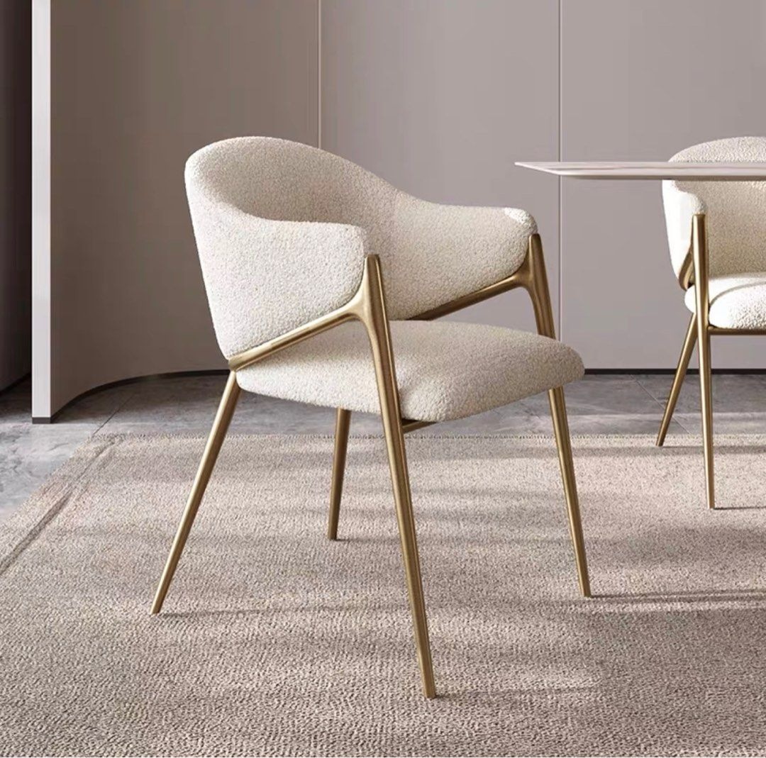ZELDA Modern Boucle Dining Chair, Furniture & Home Living, Furniture ...