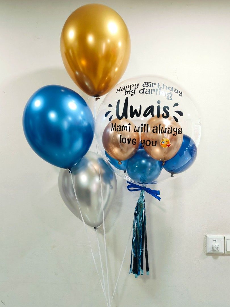 24 inch customised helium bubble balloon set, Hobbies & Toys ...
