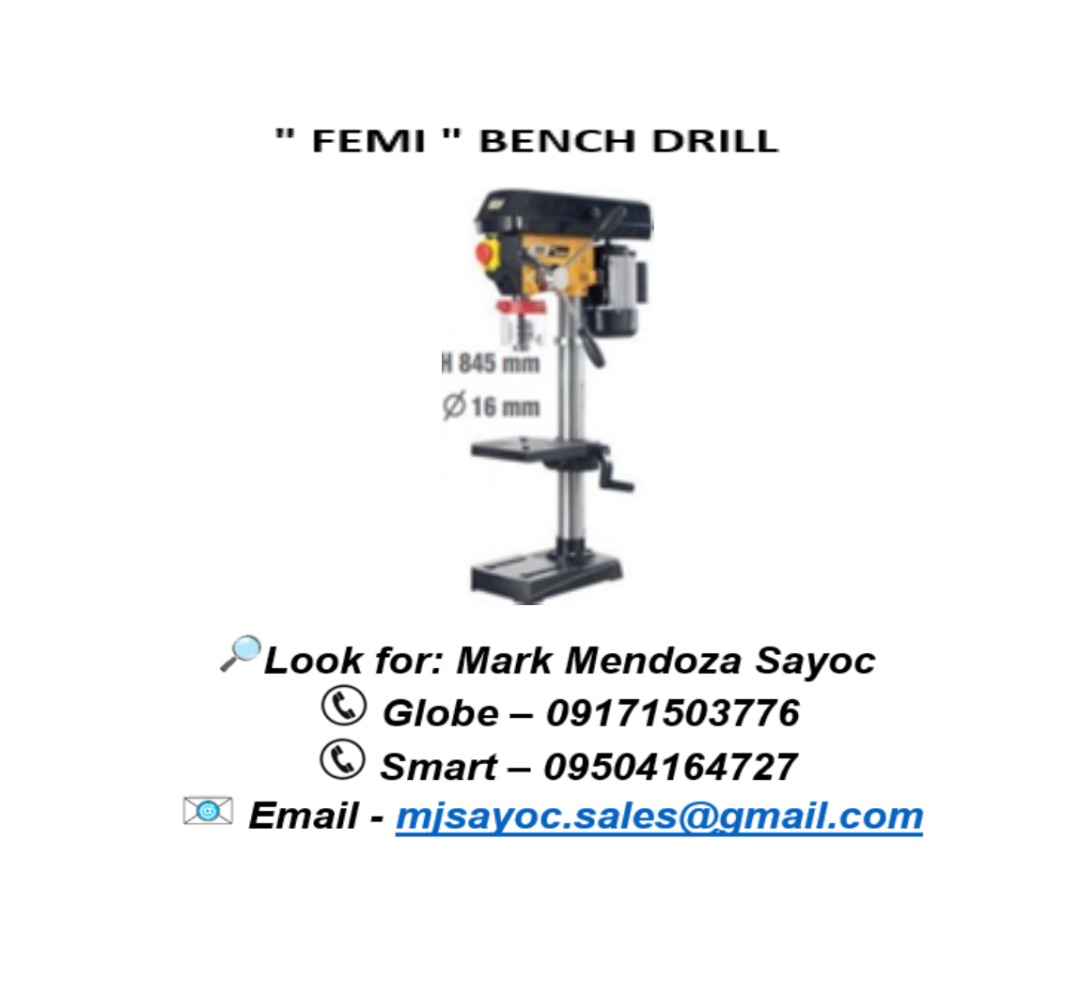 " FEMI " BENCH DRILL, Commercial & Industrial, Construction Tools ...