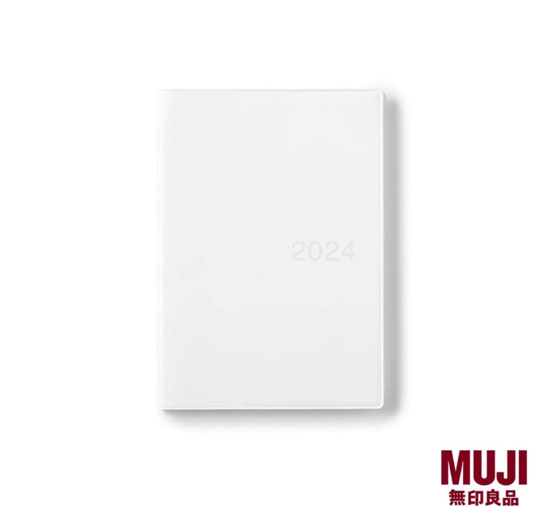 A5 Muji 2024 Planner (white, black, red), Hobbies & Toys, Stationery ...