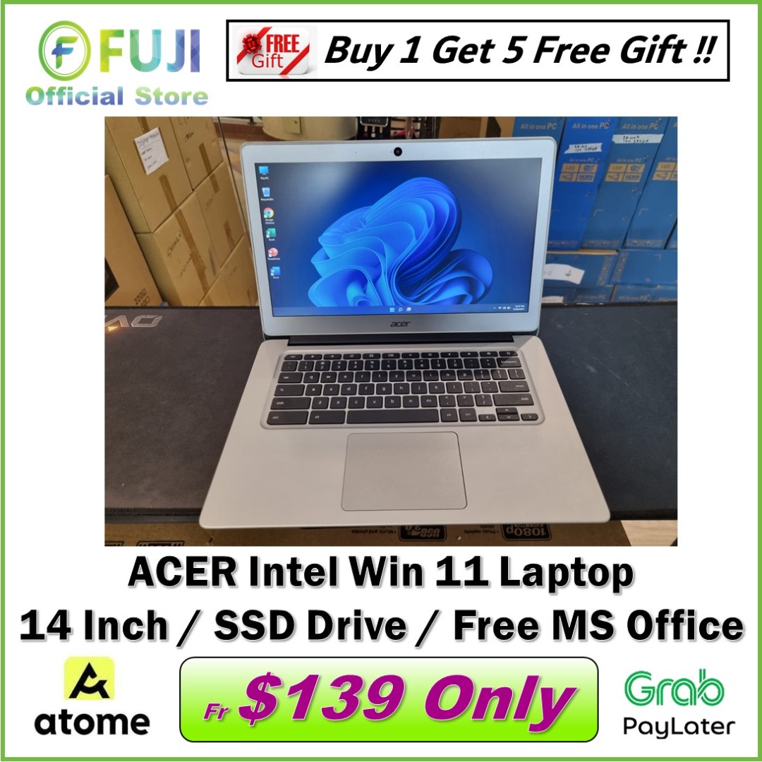 Acer 14 Inch Win 11 Laptop - Free MS Office Pre-installed - SSD Drive ...