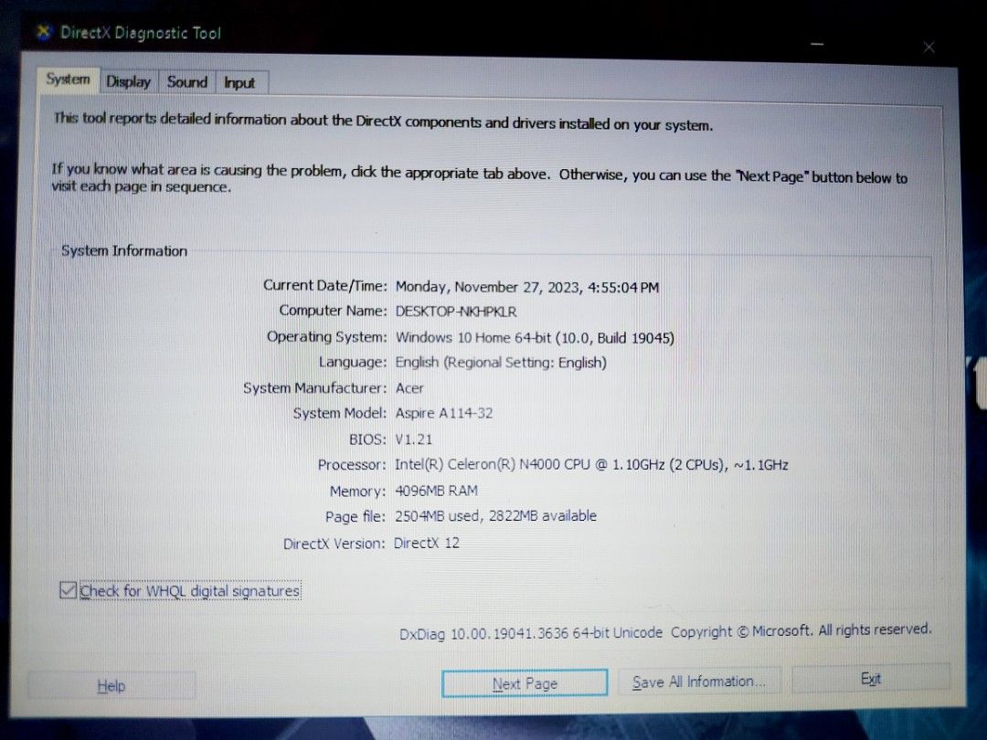 Acer Aspire 1 Intel Celeron N4000 8th Gen 4GB Ram DDR4 DUAL STORAGE ...