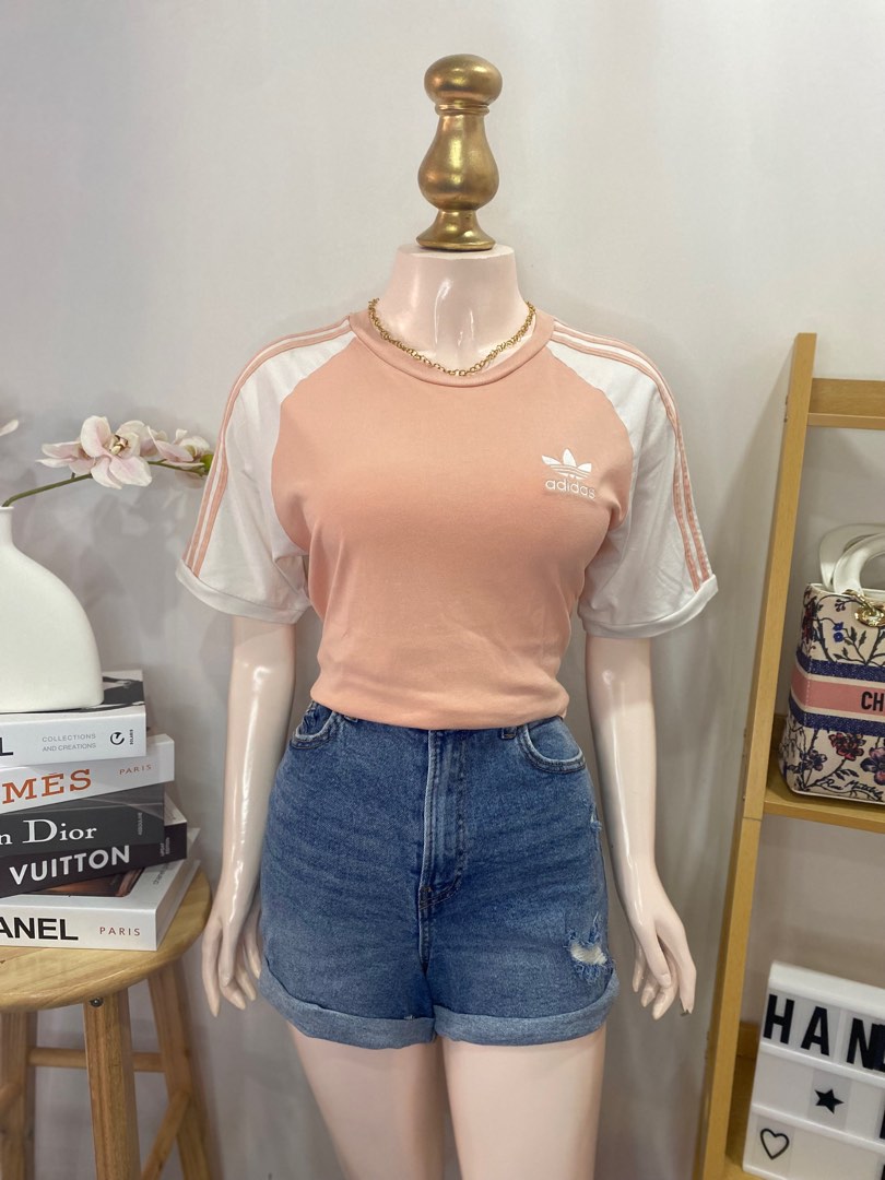 Adidas Peach Tshirt, Women's Fashion, Tops, Shirts on Carousell
