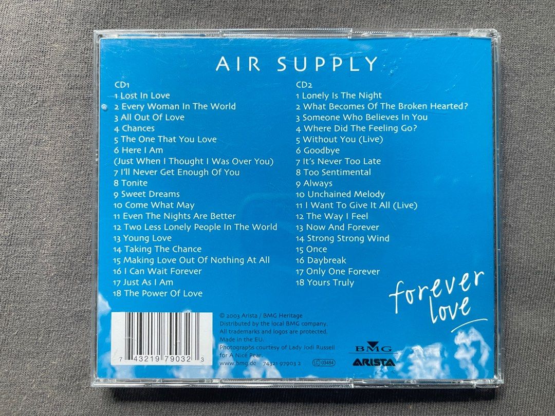 AIR SUPPLY - forever love ( 2CD ), Hobbies & Toys, Music & Media, CDs & DVDs on Carousell