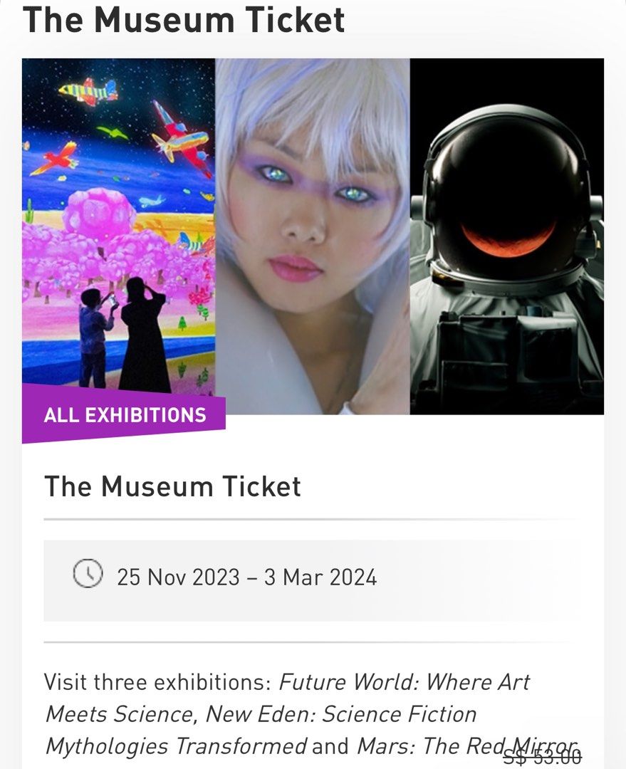 Art Science museum ticket, Tickets & Vouchers, Local Attractions ...