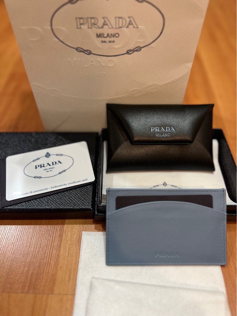 Authentic Prada Card Holder Black, Luxury, Bags & Wallets on Carousell