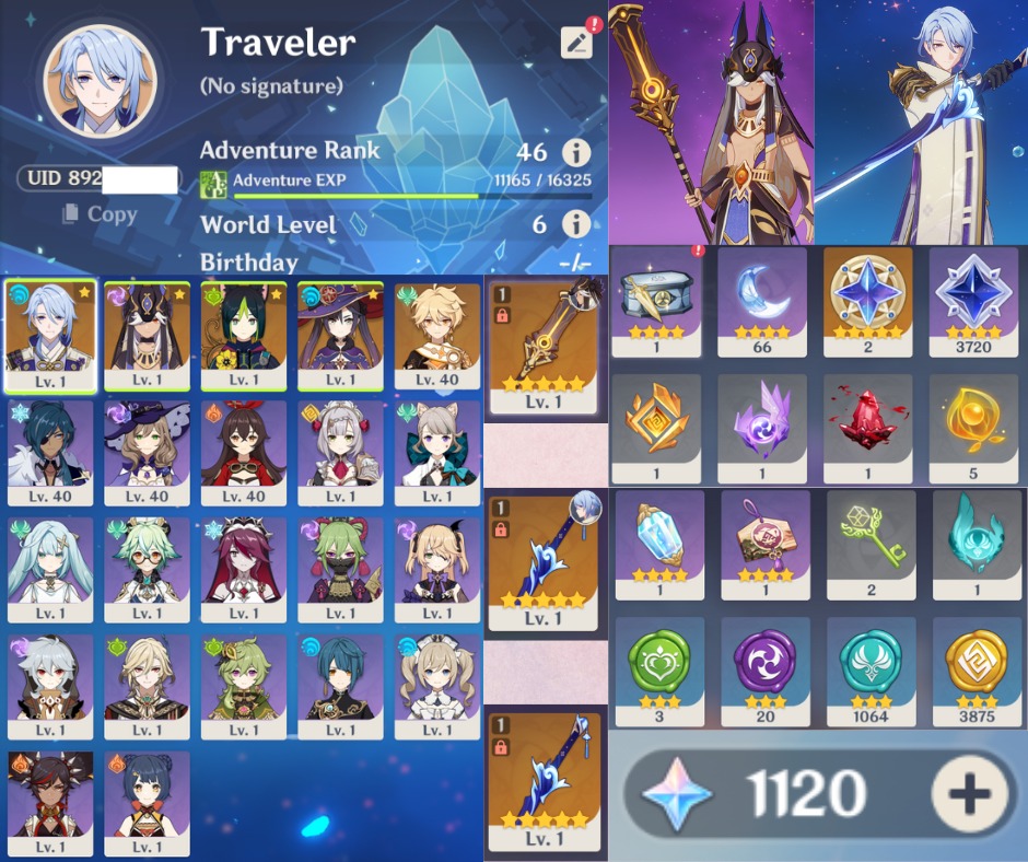 Ayato (w/sig) || Cyno (w/sig) || Tighnari || Mona || AR 46 Asia Genshin ...