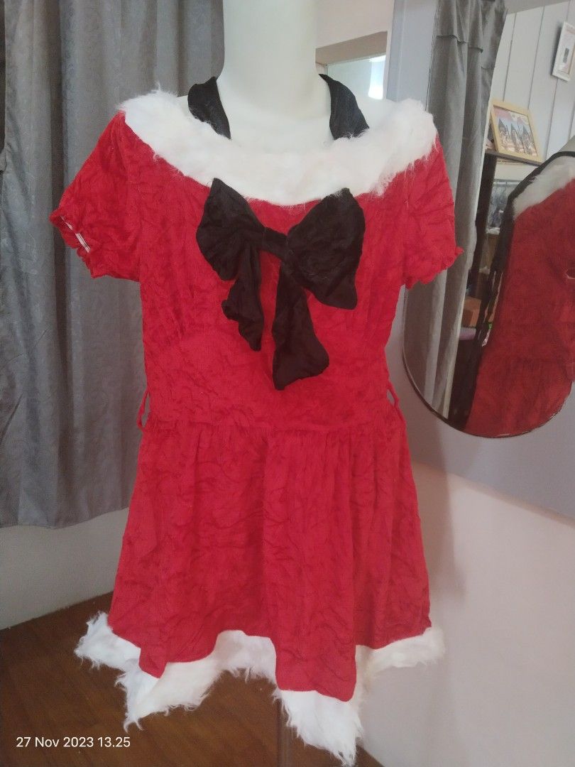 Baju santa kostum natal, Fesyen Wanita, Pakaian Wanita, Gaun & Rok di ...