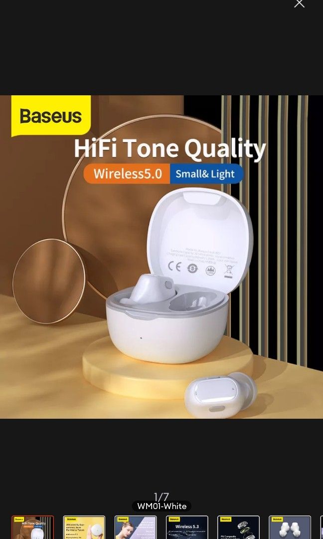 Baseus Bluetooth WMO1- White, Audio, Earphones on Carousell