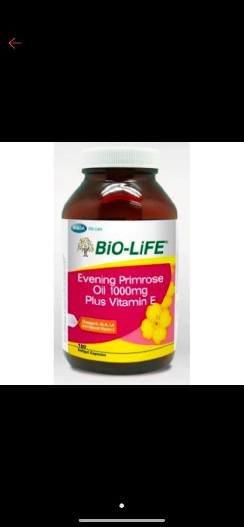 BIO-LIFE EVENING PRIMROSE OIL 1000mg PLUS VIT E, Health & Nutrition ...