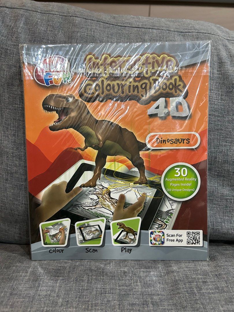 BNIS Dinosaurs 4D Interactive Colouring Book, Hobbies & Toys, Toys ...