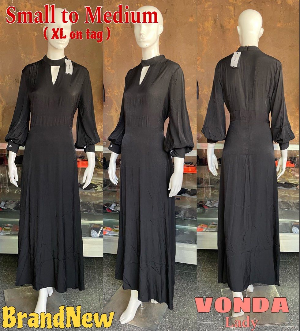 BrandNew VONDA long black maxi party dress, Women's Fashion, Dresses ...