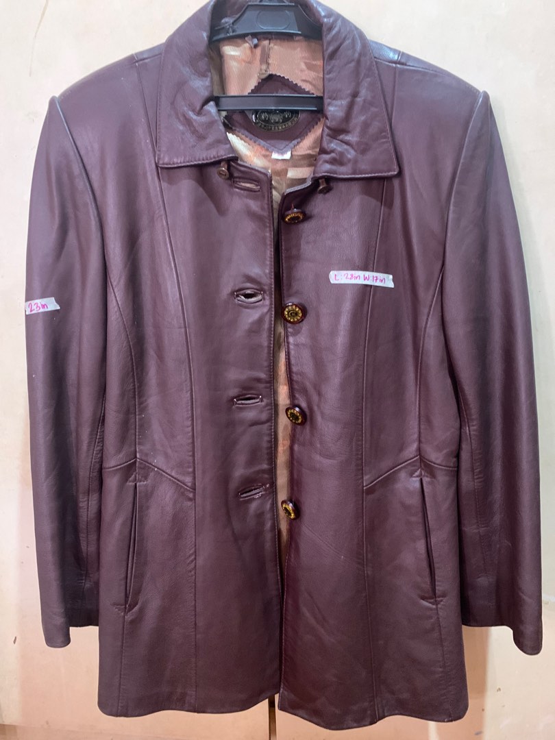 [RUSH] brown leather jacket, Women's Fashion, Coats, Jackets and ...