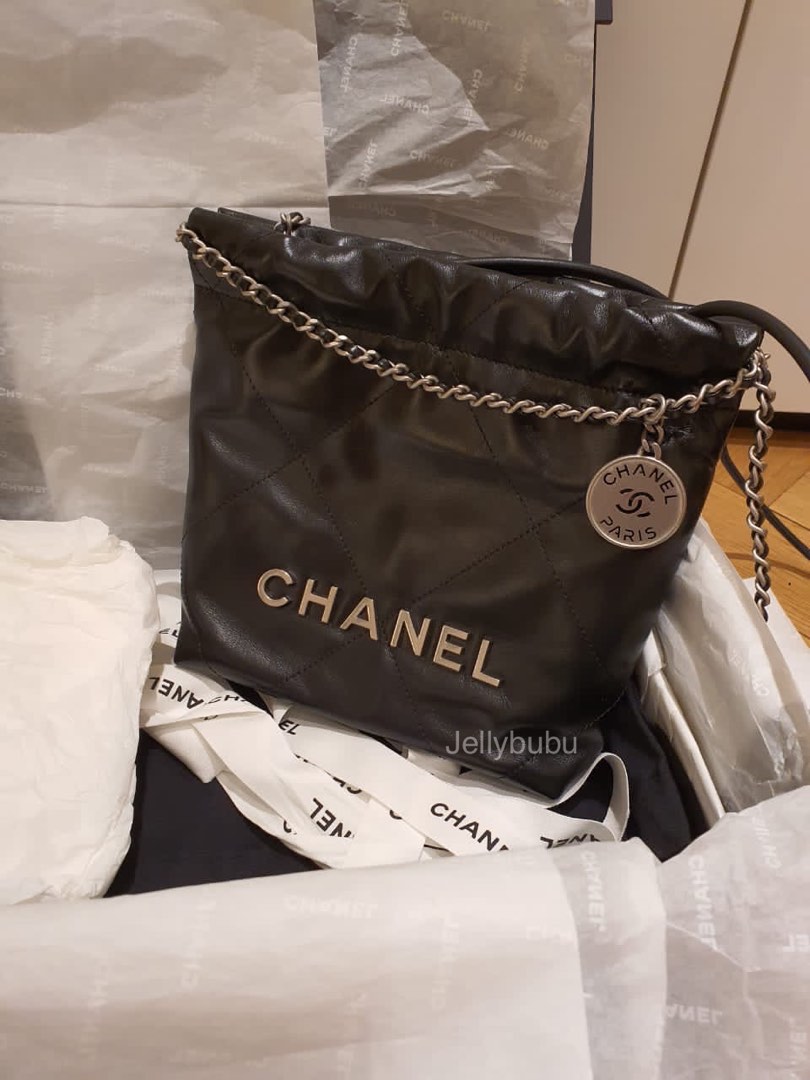 Chanel 22 Mini Bag in silver, Luxury, Bags & Wallets on Carousell