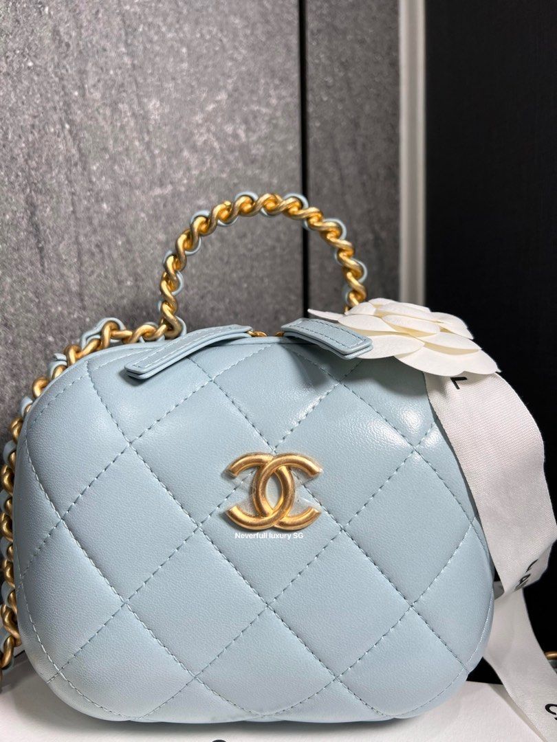 Chanel Bubble Vanity Case 22B Light Blue Lambskin GHW, Luxury, Bags ...