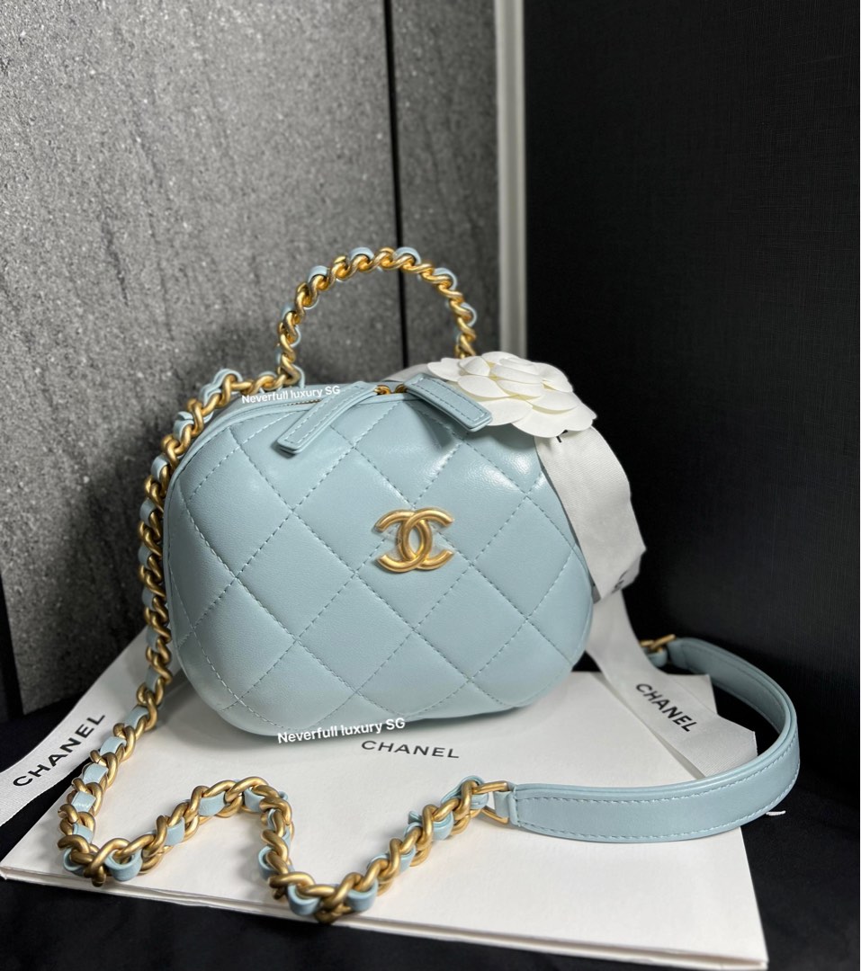 Chanel Bubble Vanity Case 22B Light Blue Lambskin GHW, Luxury, Bags ...