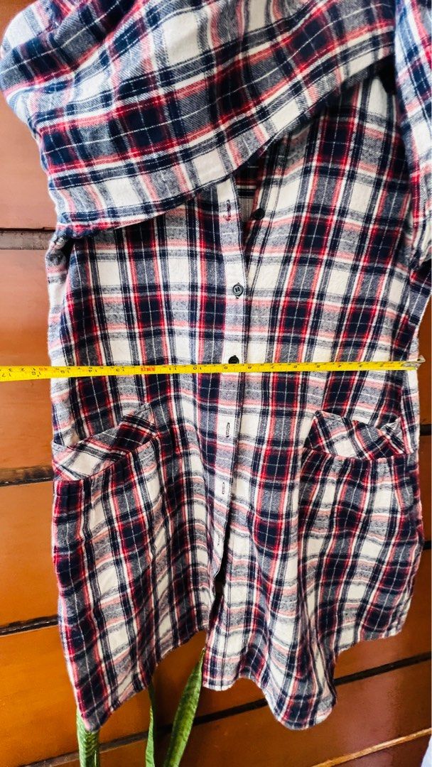 Checkered Long Longsleeves Korean OOTD, Women's Fashion, Tops ...