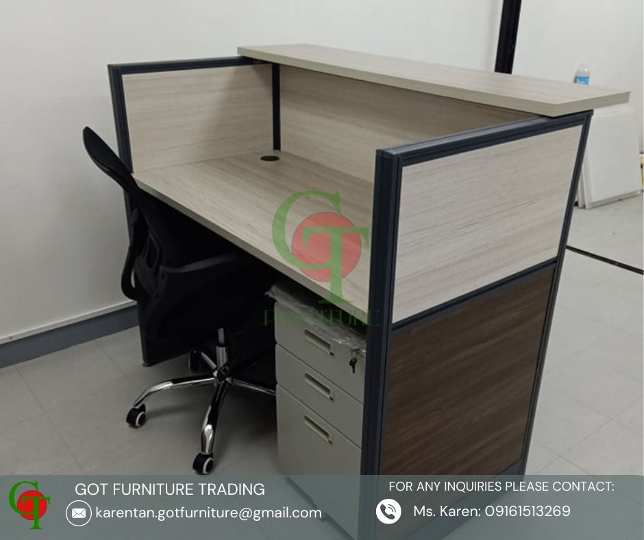 Customized Office Counter (Partition Counter Table), Furniture & Home ...