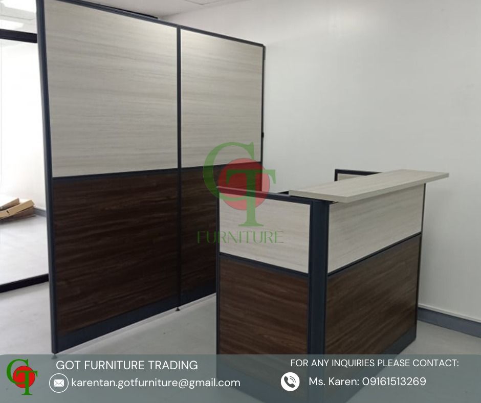 Customized Office Counter (Partition Counter Table), Furniture & Home ...