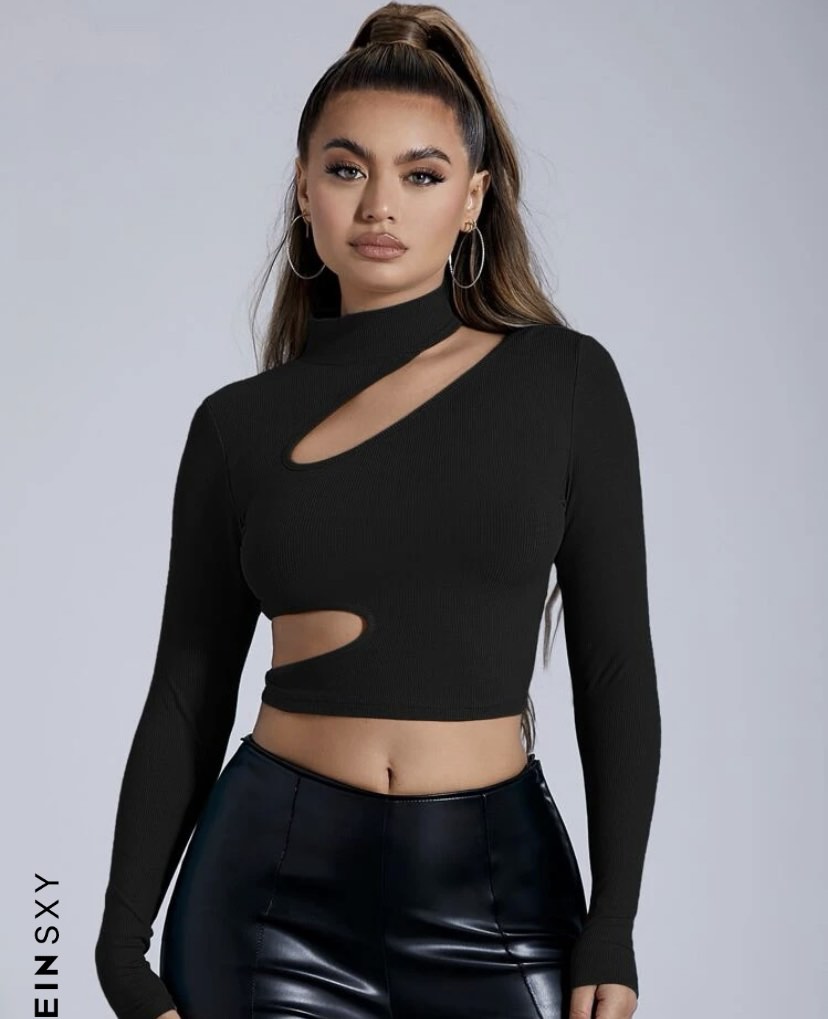 Cutout Crop Tee Womens Fashion Tops Shirts On Carousell