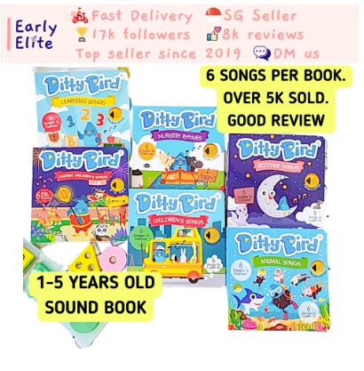 Ditty Bird Children Music Book 6 Songs press to listen Baby Toddler ...