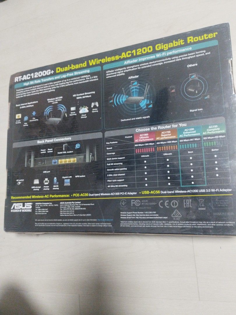 Dual-band Router RT-AC1200G+ Wireless-AC1200, Computers & Tech, Office ...