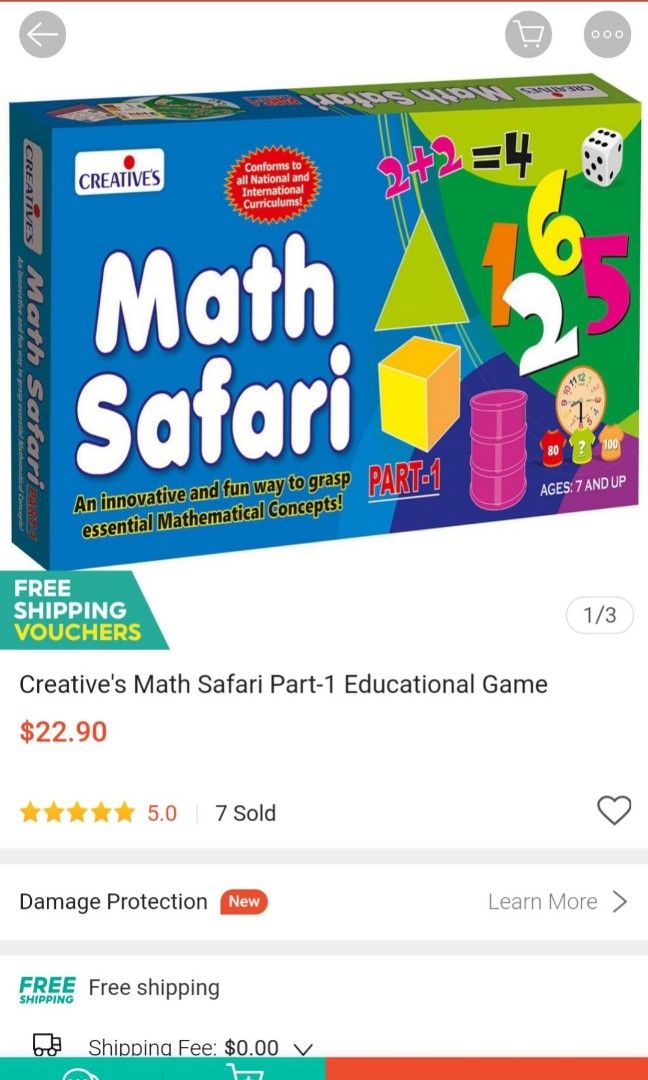 Educational Kids' Board Games: Math Safari, Hobbies & Toys, Toys ...