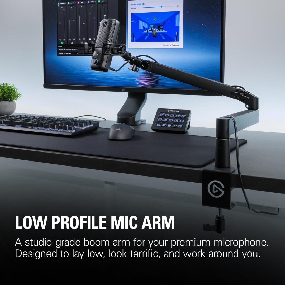 Elgato Wave Mic Arm LP Low Profile Swivel Microphone Boom Arm ...