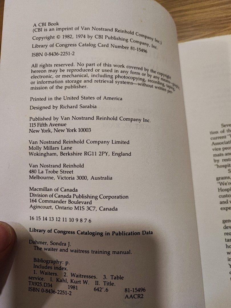 (ENG) The Waiter & Waitress Training Manual, Hobbies & Toys, Books ...